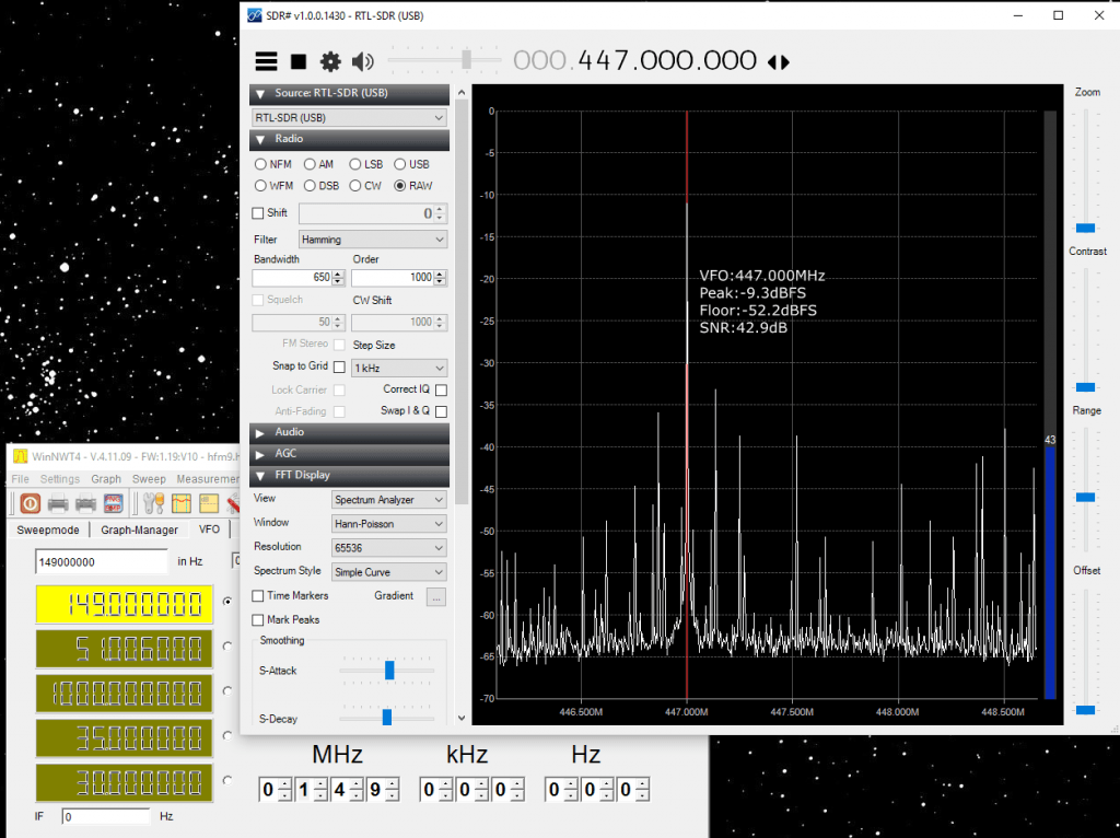 Testing a frequency synthesizer with an RTL-SDR