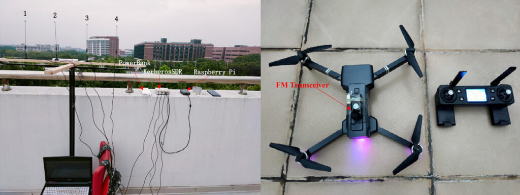 KerberosSDR Tracking a Drone Carrying an FM Beacon