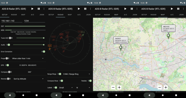 ADS-B Radar Android App Updated with Open Street Maps