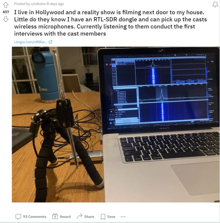 Wireless microphones picked up by RTL-SDR