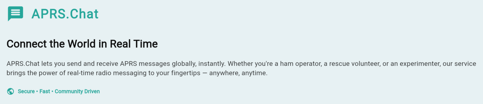 ARPS.Chat – Send and Receive APRS Messages Globally